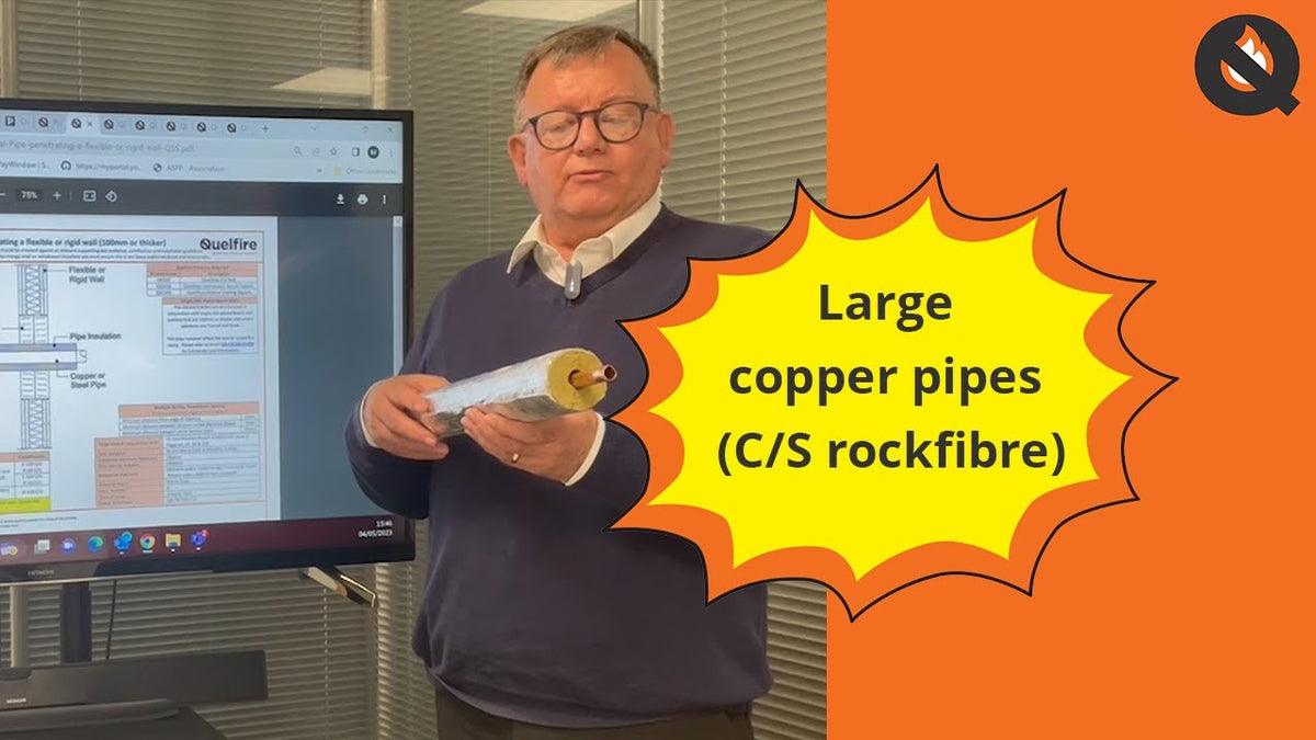 Large Copper Pipes with Continuous Sustained Rockfibre – Quelfire
